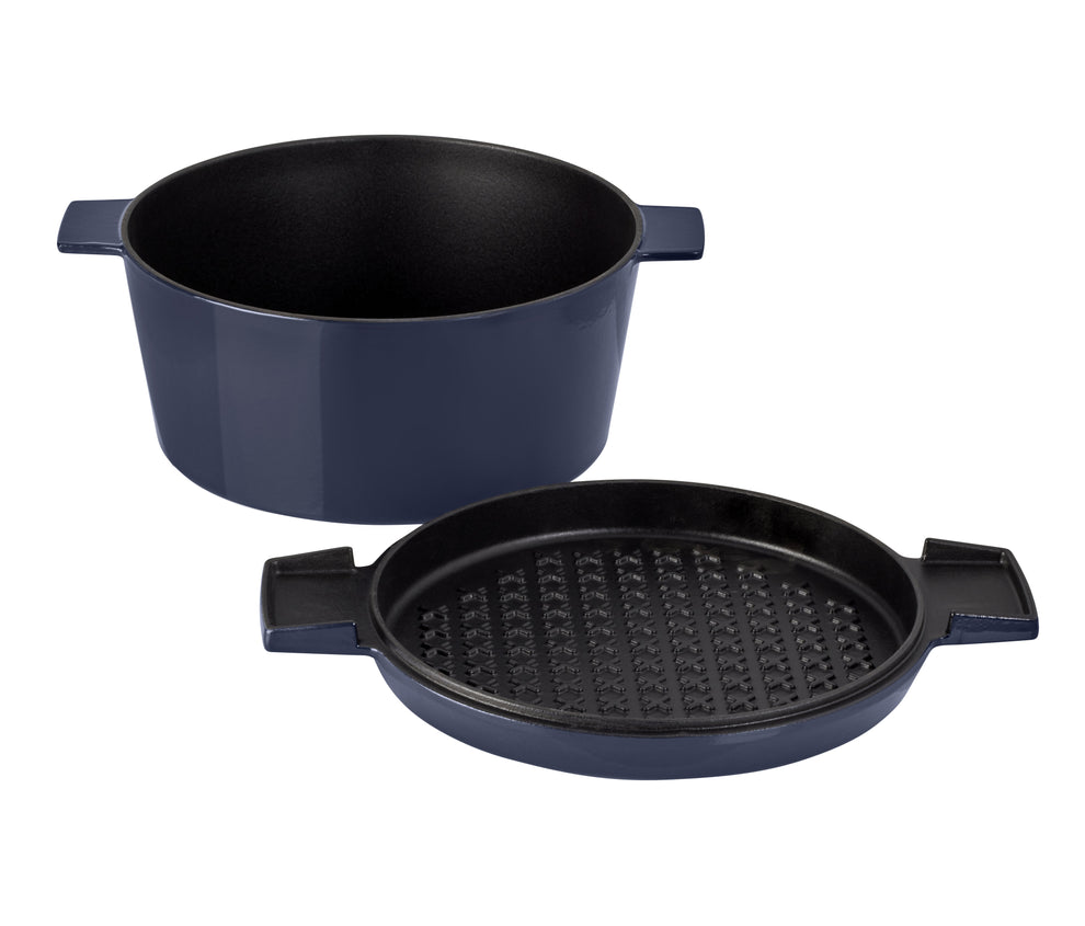 Stanley Rogers Cast Iron French Oven 28cm – Mid Blue – GeckoTV Direct