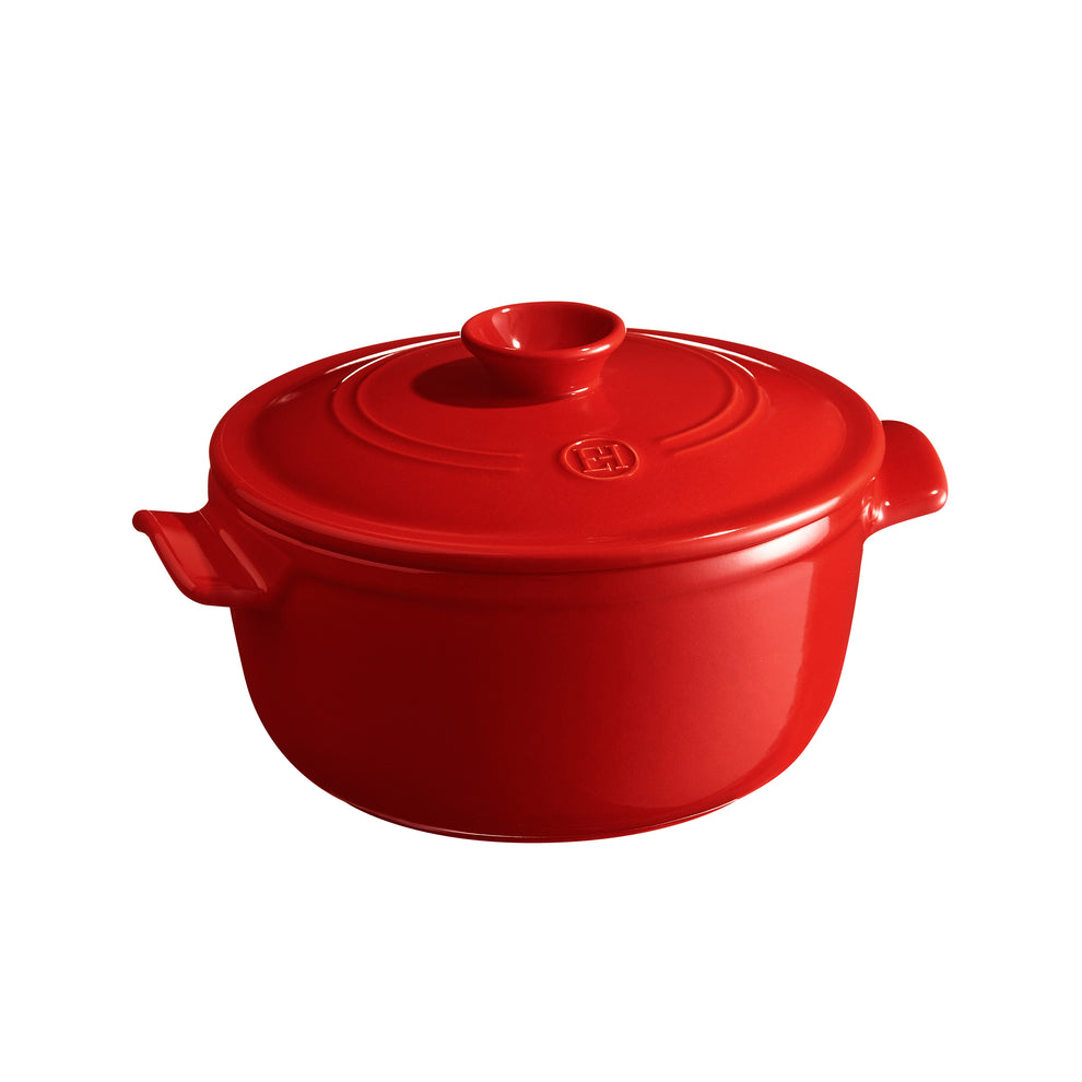 Emile Henry Round Casserole 2.5L – Burgundy – GeckoTV Direct